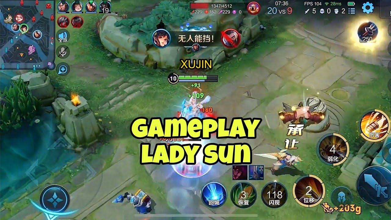 Gameplay Lady Sun Honor Of Kings Hero Global China Server Skill Combo ...