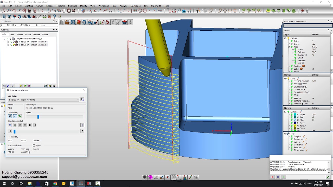 hyperMILL - tangent machining - YouTube