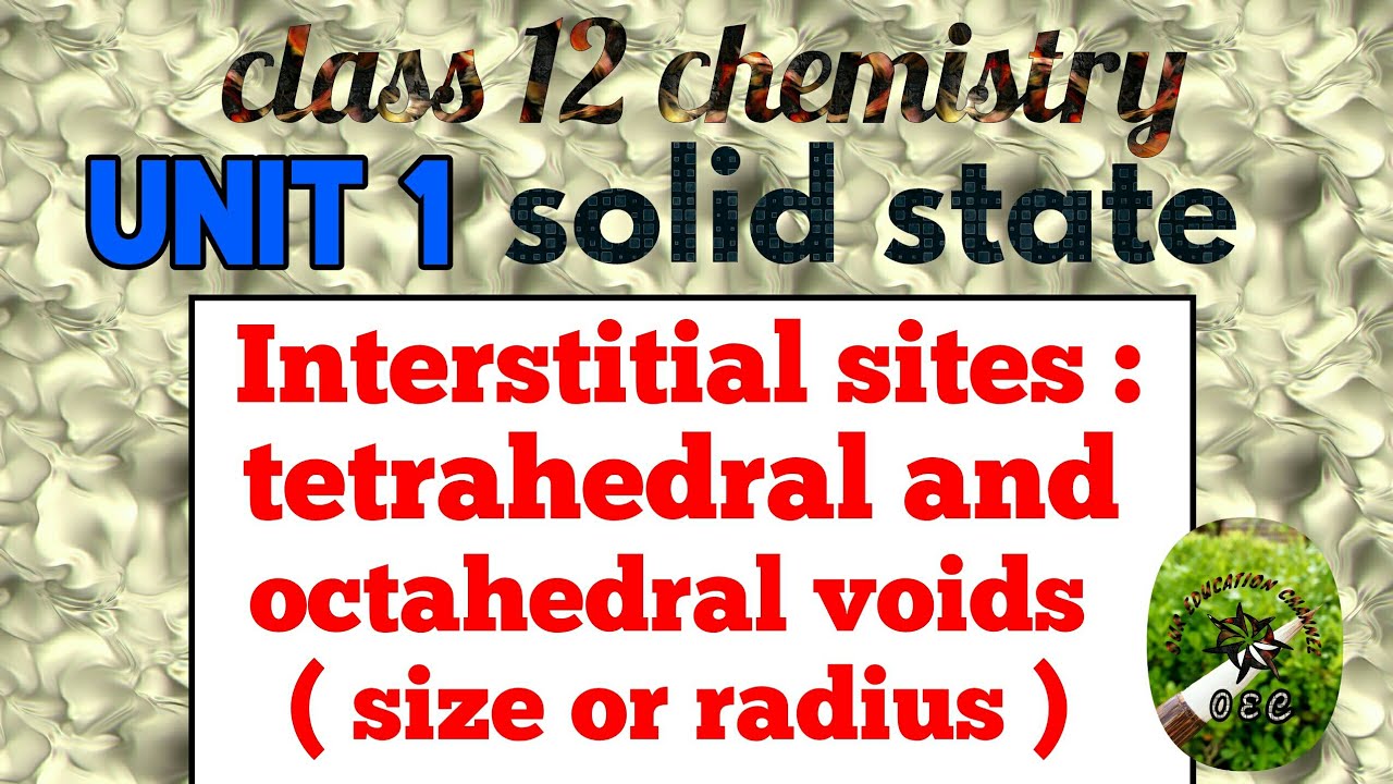 Interstitial sites : tetrahedral and octahedral voids // class 12 ...