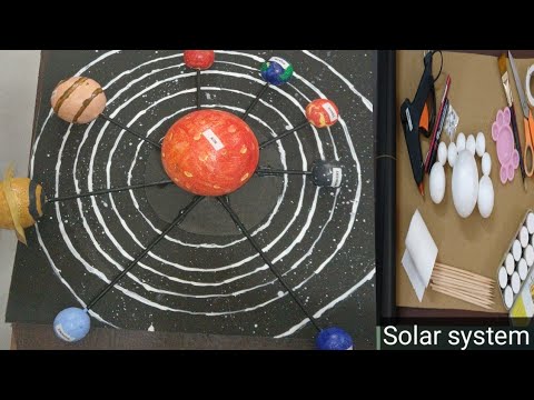solar system working model school project use thermocol - YouTube