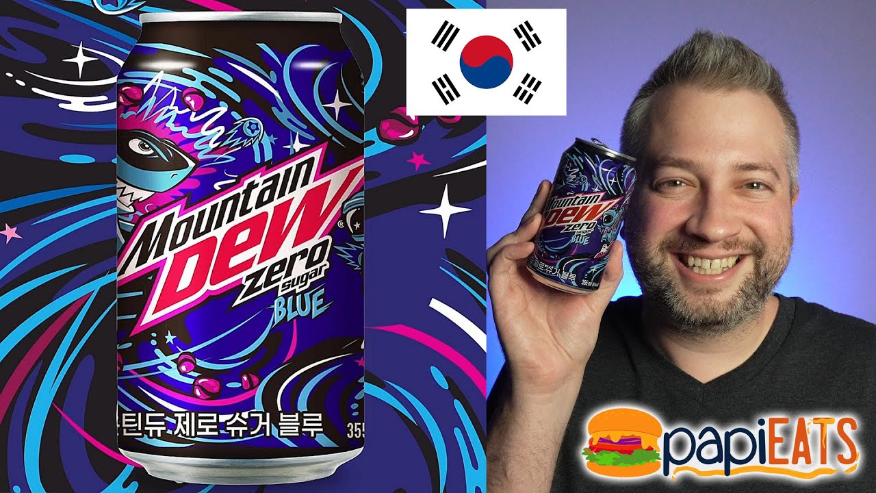 KOREA EXCLUSIVE Mountain Dew Zero Sugar Blue - Review - YouTube