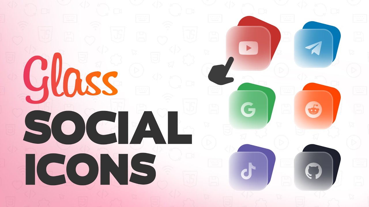 Glass Social Icons Hover Effect using CSS - YouTube