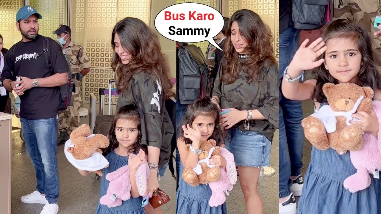 Rohit Sharma Daughter Samaira Cutest Video Waving At Media Persons ...