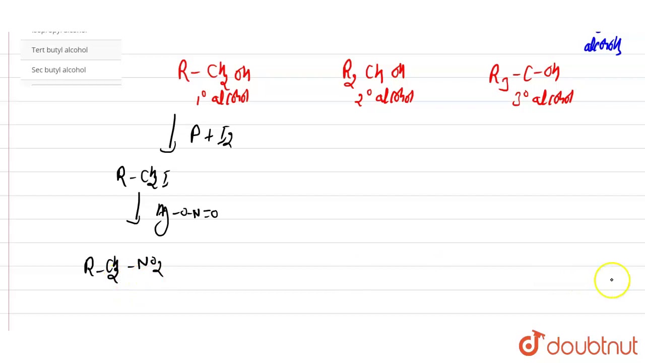 Which of the following alcohols gives a red colour in victor meyer test ...