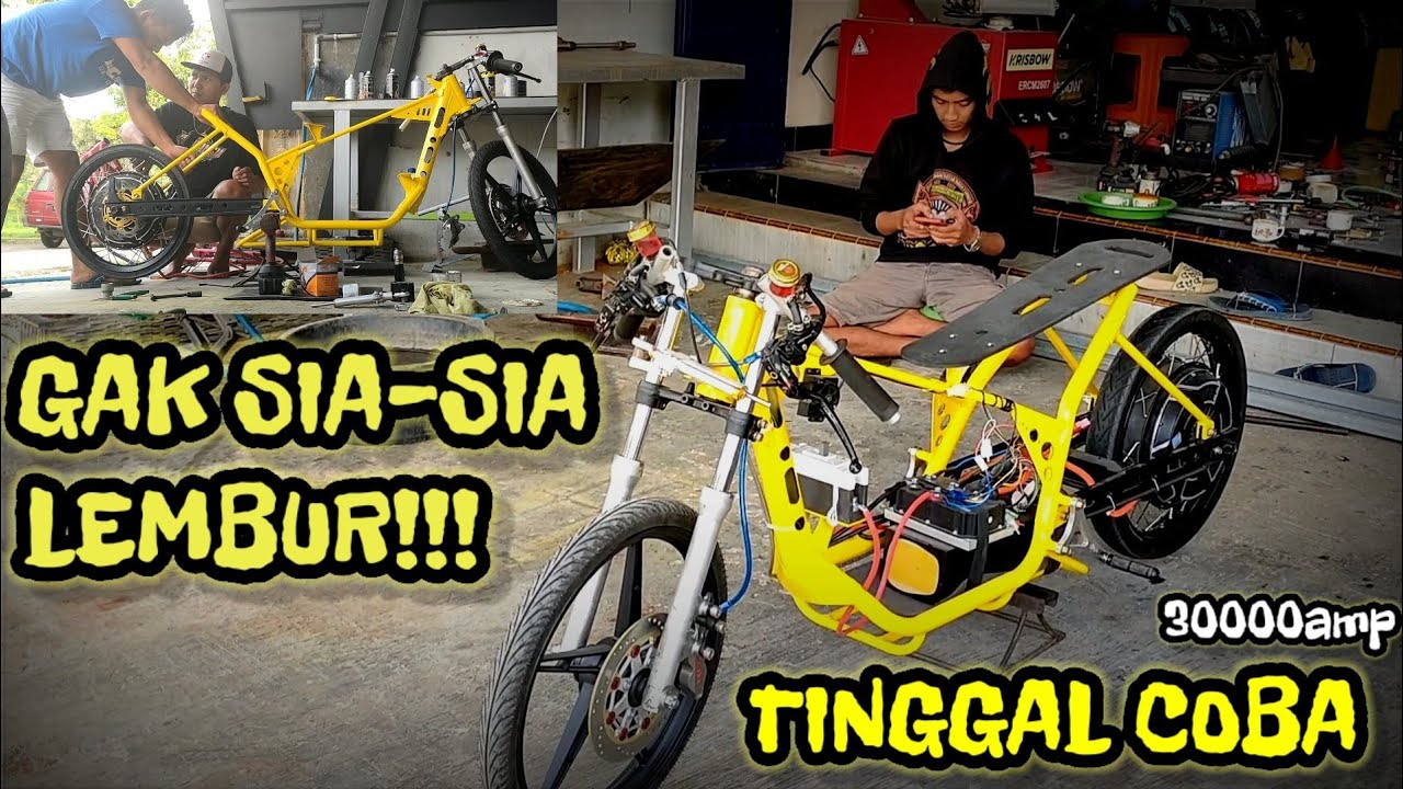 SEPEDA LISTRIK DRAG RACE UDAH SIAP, NGERI !!! - YouTube