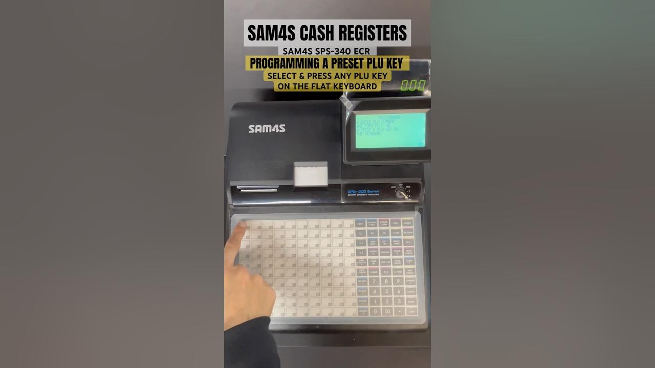 Program a PRESET PLU (fixed price item) on a SAM4s SPS-300 series cash registers. #shorts # ...