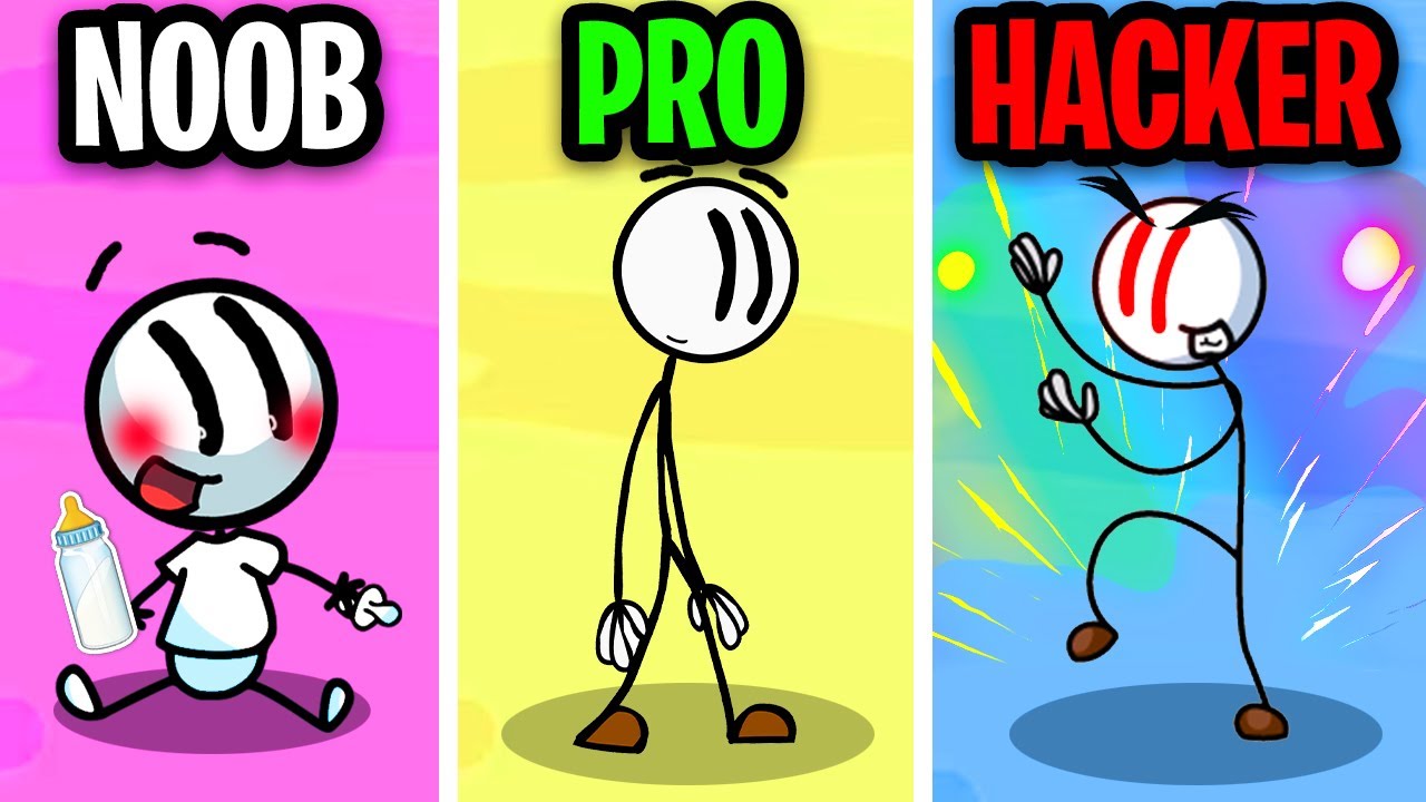 NOOB vs PRO vs HACKER In STICK WARS 2! (MAX LEVEL HENRY STICKMIN ...