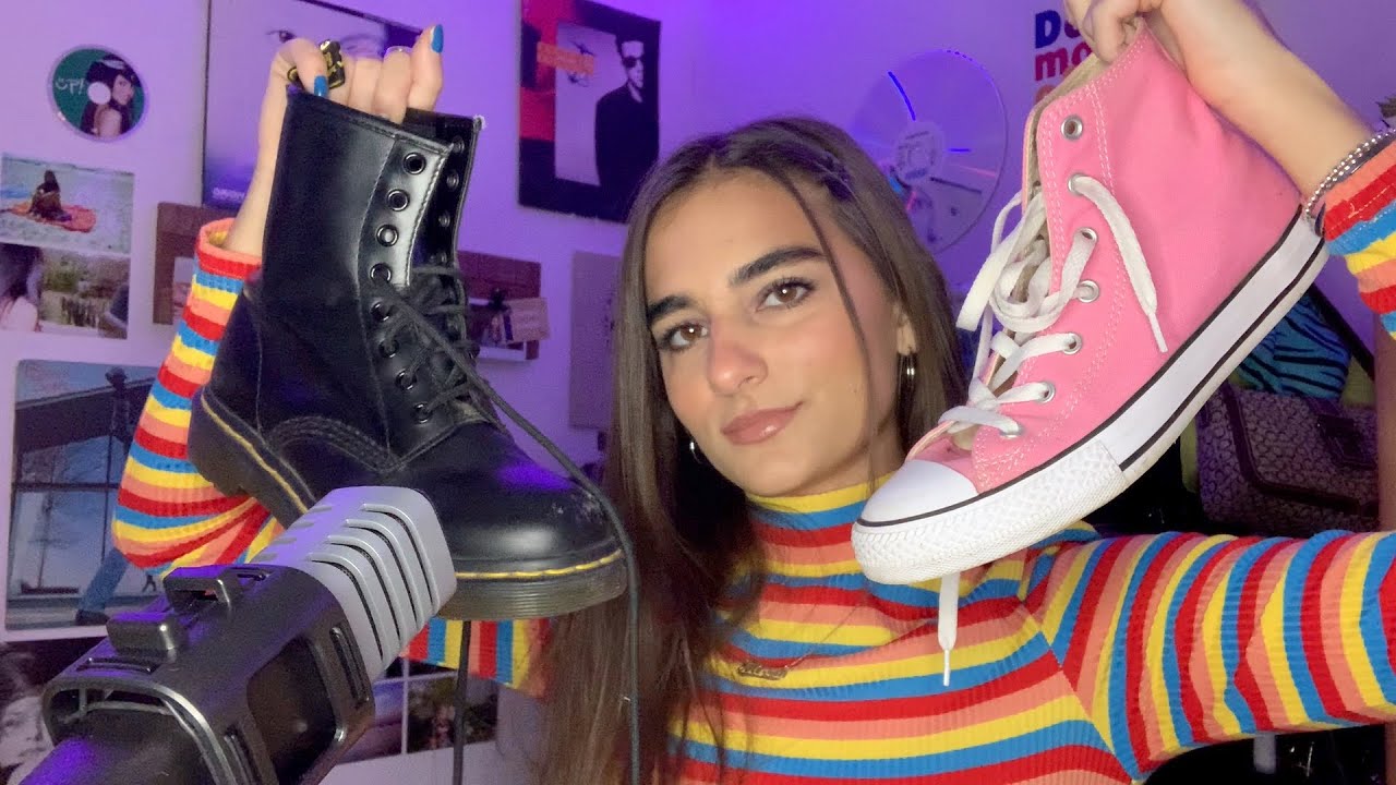 ASMR my sneaker and boot collection - YouTube