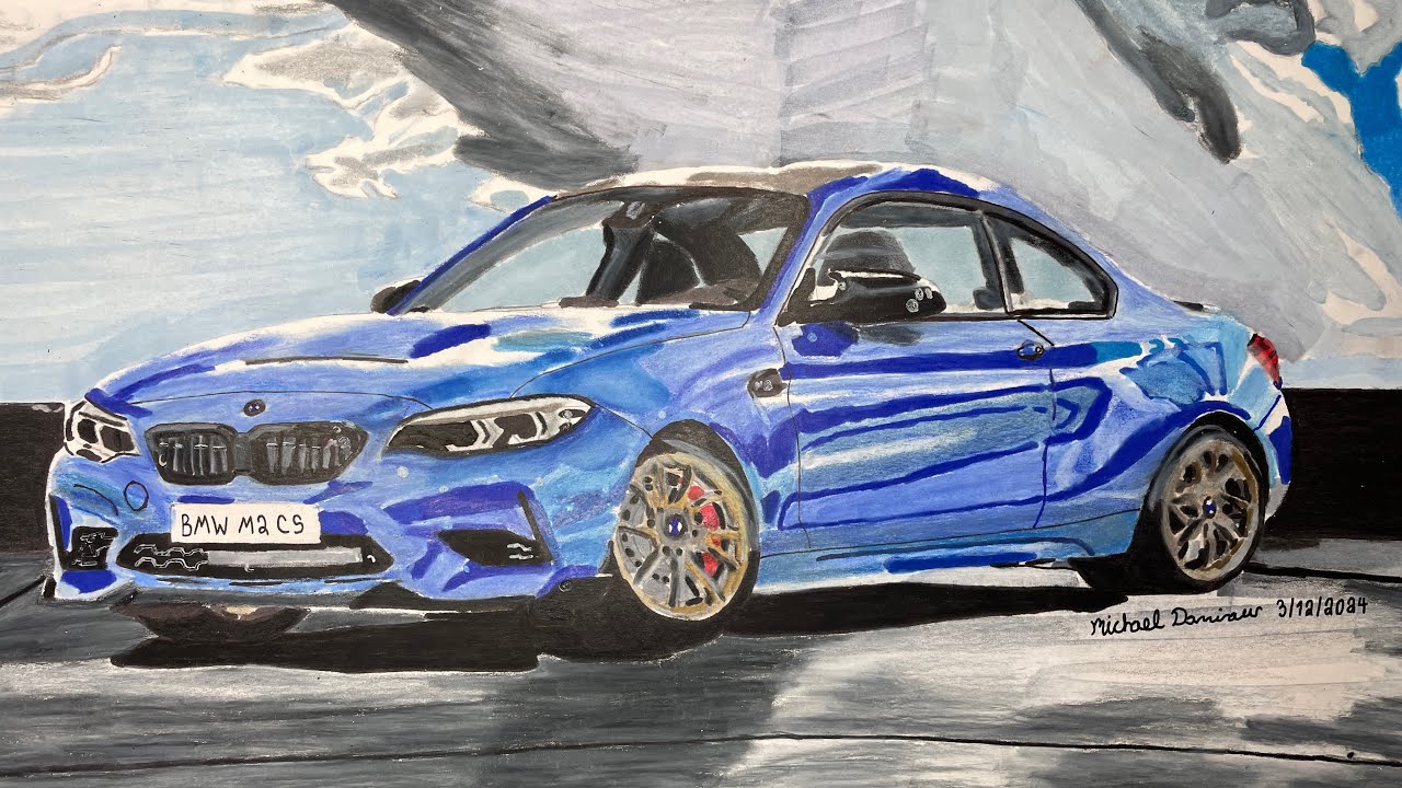 Timelapse drawing of a 2020 BMW M2 CS! - YouTube