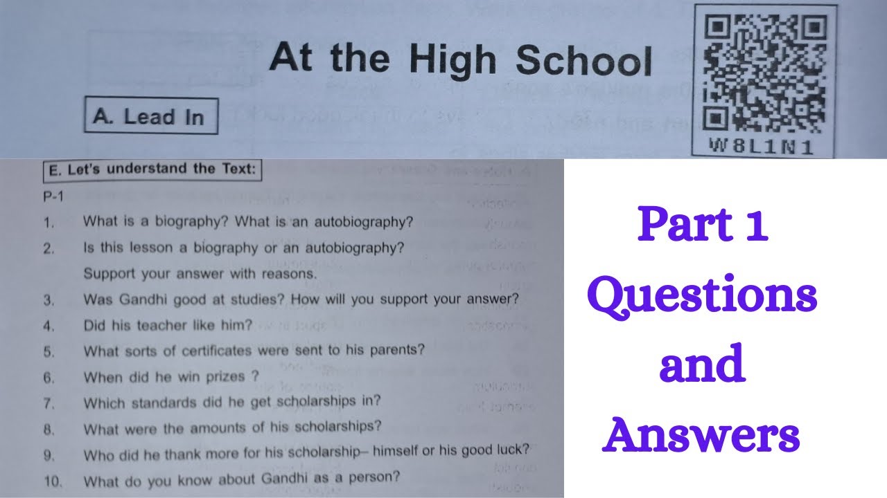 at the high school question answer class 10 english part 1 # ...