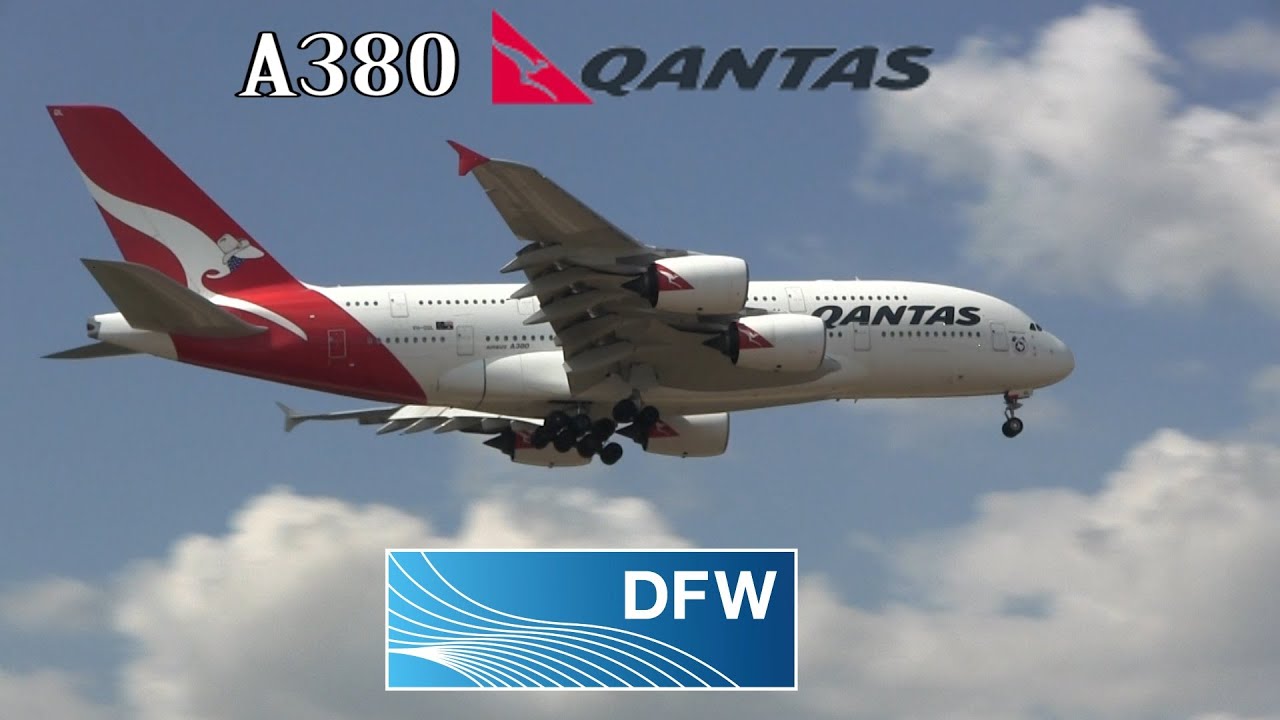 QANTAS A380 Maiden Flight to DFW Airport - YouTube