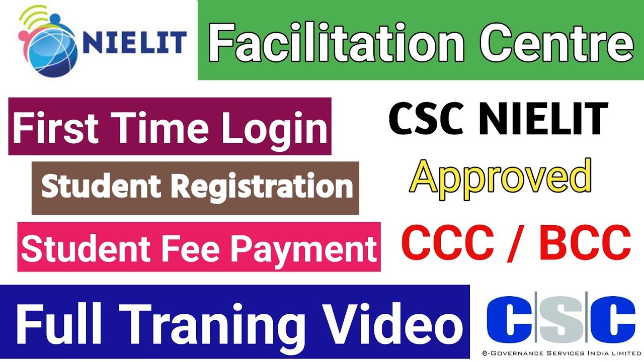 NIELIT Facilitation Centre First Time Login | CSC NIELIT Full Training - YouTube