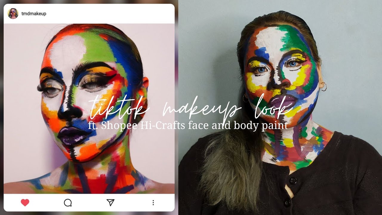 copying a TikTok makeup look (using an Affordable face and body paint ...