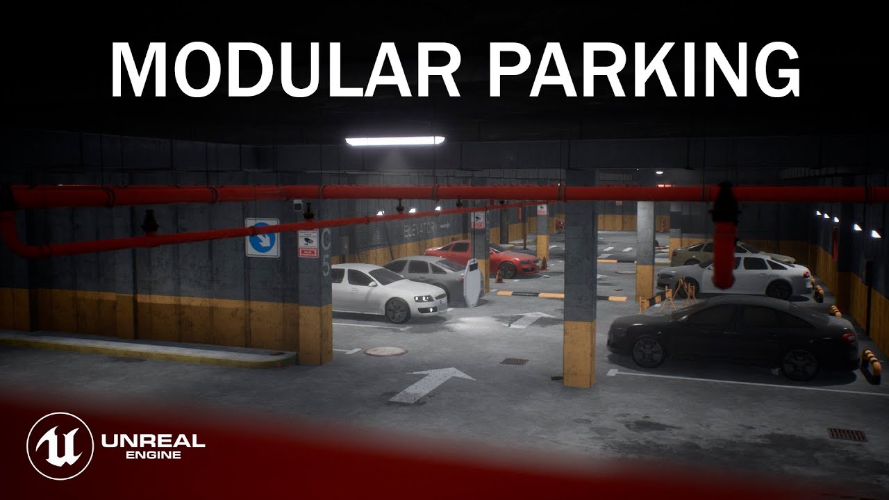 Modular Parking Garage - Underground Car Park (Unreal Engine) - YouTube
