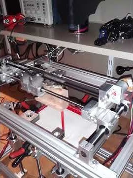 DIY 3d printer with servo motors and optical encoders. First moves ...
