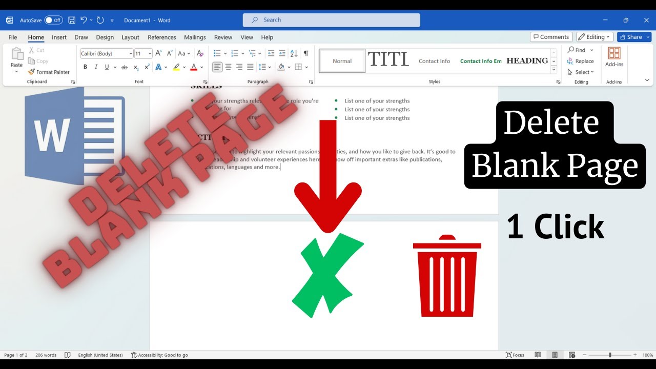 How To Delete Blank Page in Ms Word | Delete Kaise Karen ? | कैसे डिलीट ...