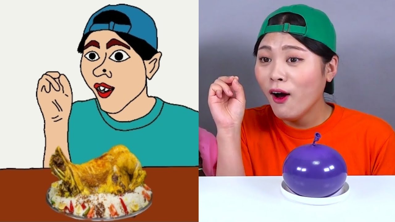 Rainbow Dessert Kyoho Jelly Mukbang DONA , funny drawing meme ...