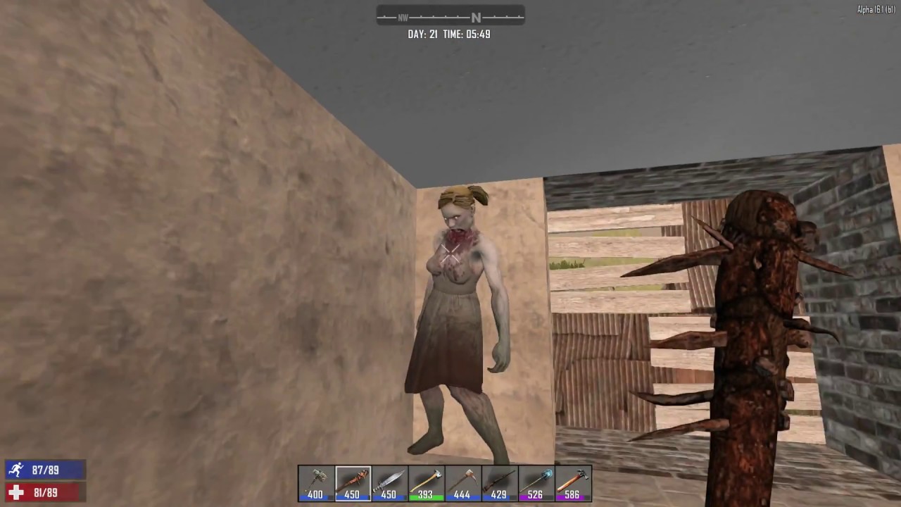 My first Feral zombie ever - 7 Days to Die - YouTube