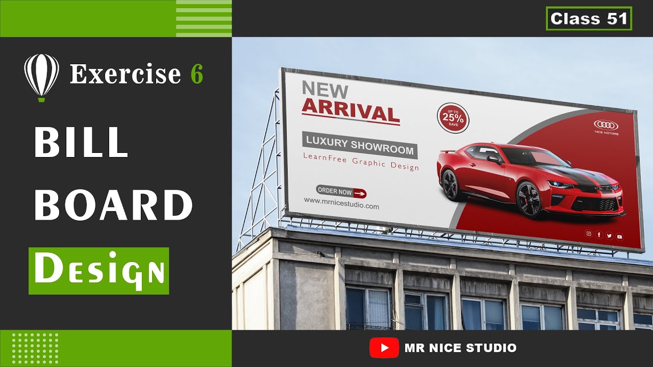 Bill Board Design | CorelDRAW Practical Exercise 6 - YouTube