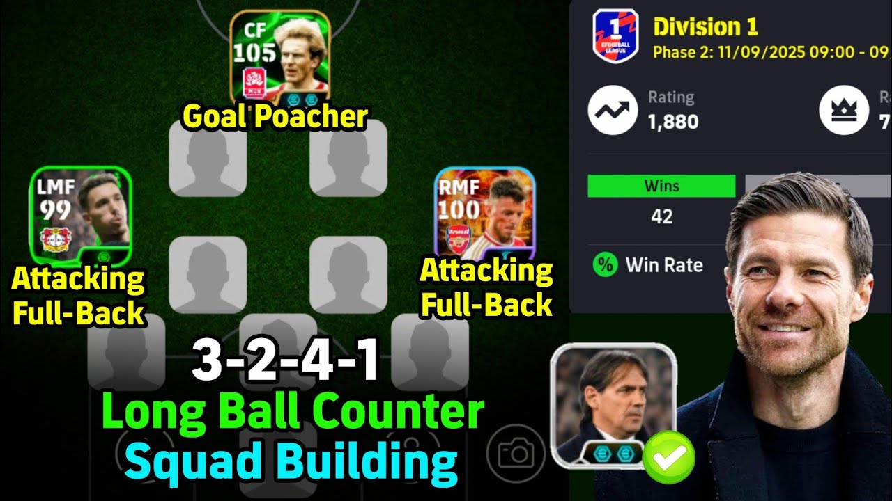 Mastered Long Ball Counter 🔥 UNBEATEN 3-2-4-1 Formation Step By Step ...