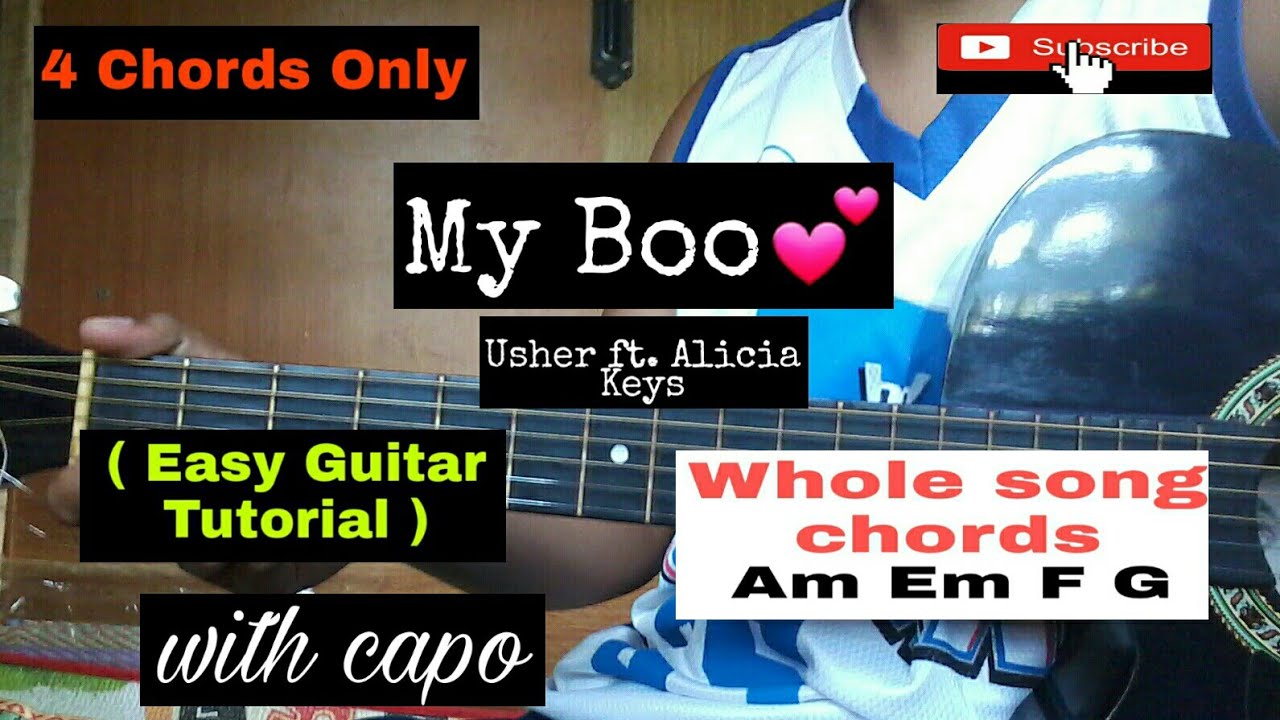 My Boo💕 by Usher ft. Alicia Keys - Super easy guitar tutorial with capo ...