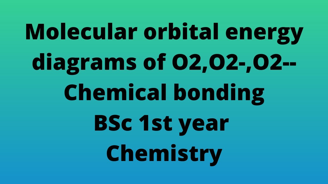 Molecular Orbital Energy Diagrams of O2, O2- ,O2- - ,Chemical bonding ...