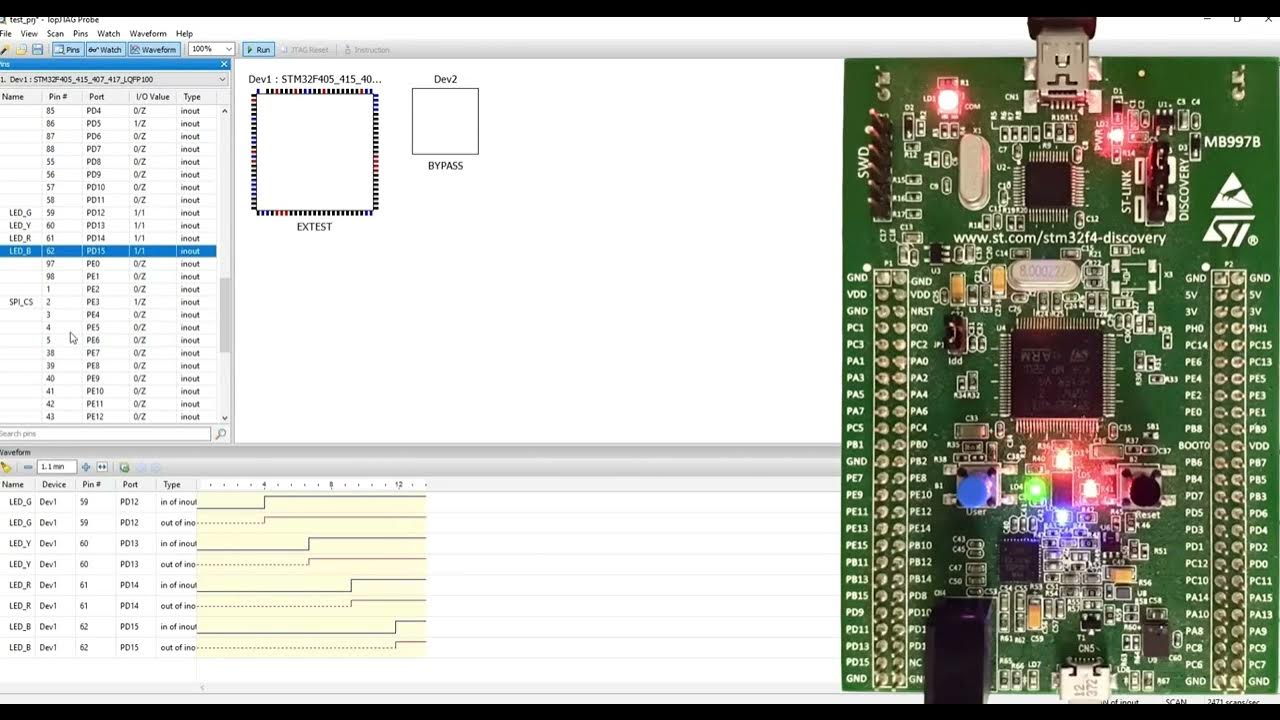 Controlling LEDs on STM32DISCO board using JTAG Boundary Scan - YouTube