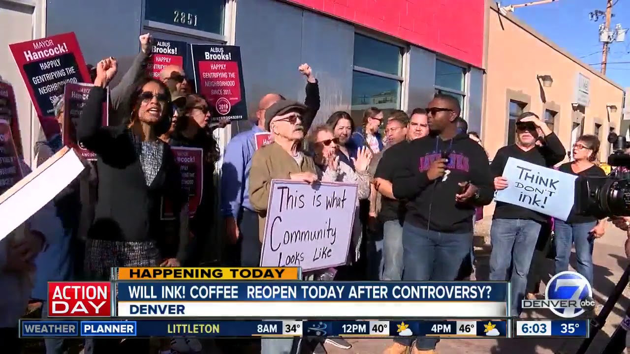 ink! Coffee shop in Denver reopens following gentrification sign ...