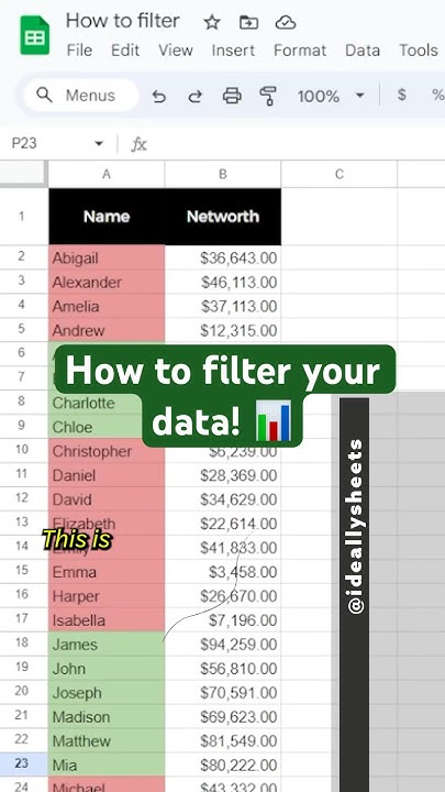 How to quickly filter your data in your spreadsheet! 🧼 #tutorial # ...