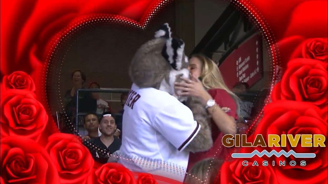 D-Backs Baxter Mascot Kiss Cam - YouTube
