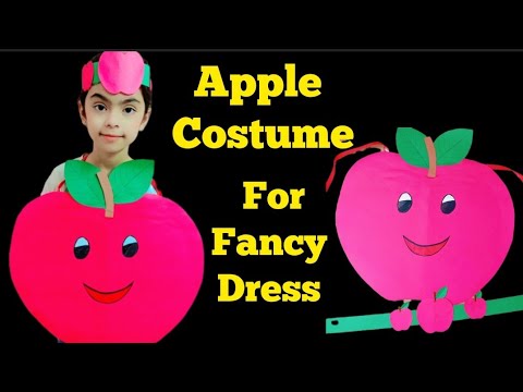 घर पर बनाएं Paper Apple Dress For Fancy Dress Competition | Apple ...
