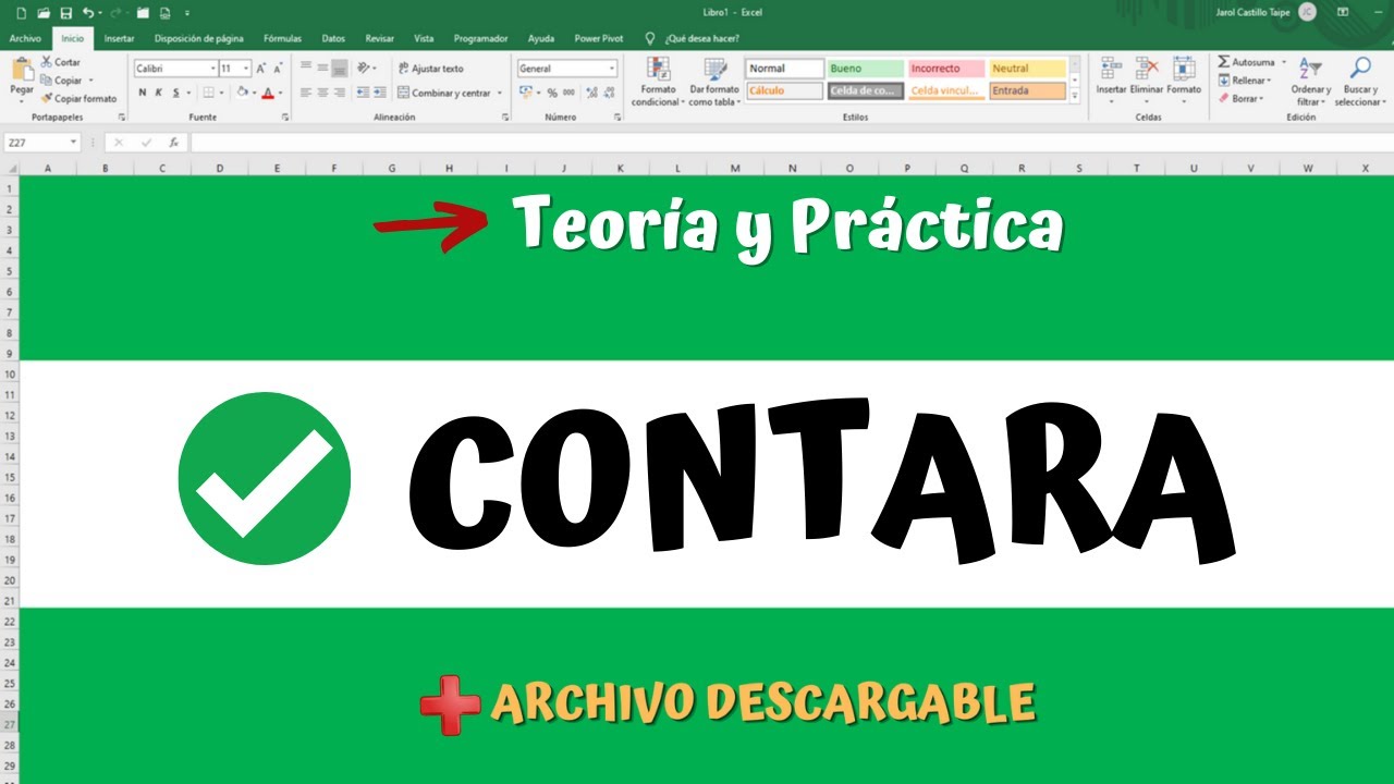 FUNCIÓN CONTARA en Excel🤩 Como usar la función CONTARA | TEORÍA Y FULL ...