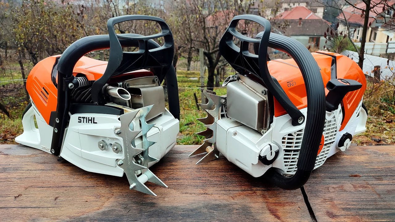 Stihl MS 500i W (i 2.1) & MS 500i (i 2.0) - muffler mod tests - YouTube