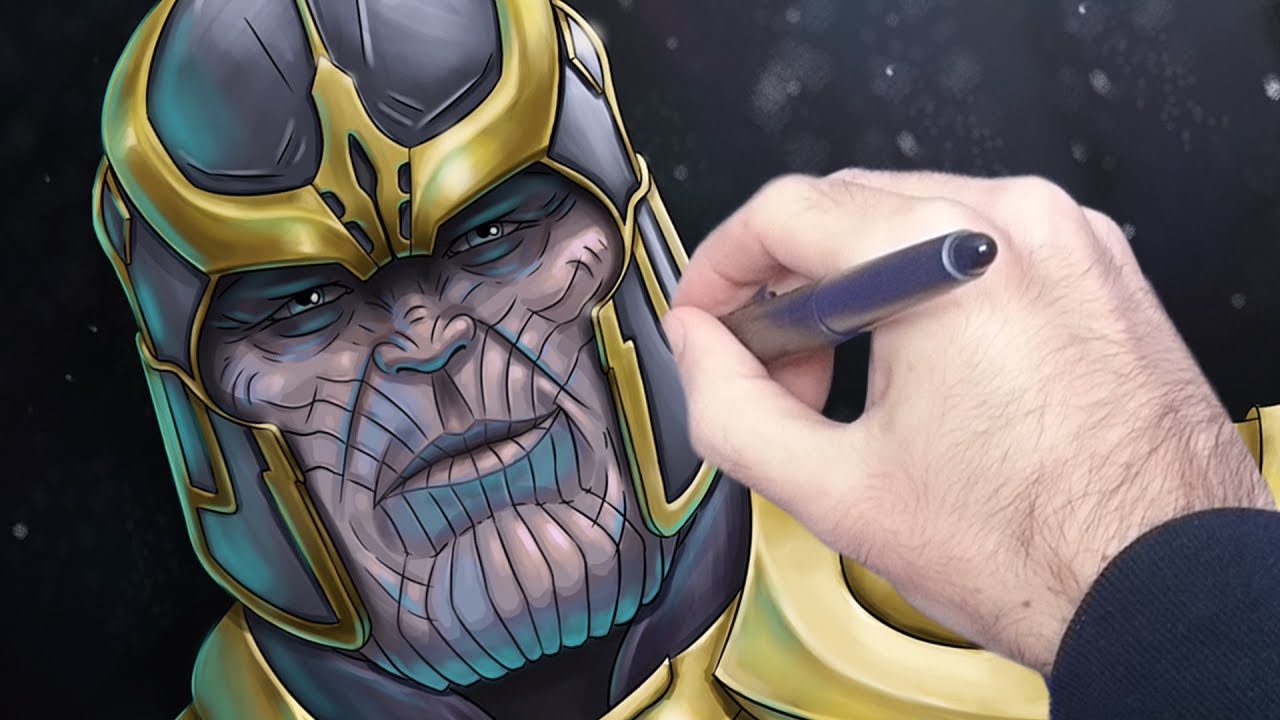 How to colour Thanos Avengers digital painting narrated tutorial - YouTube