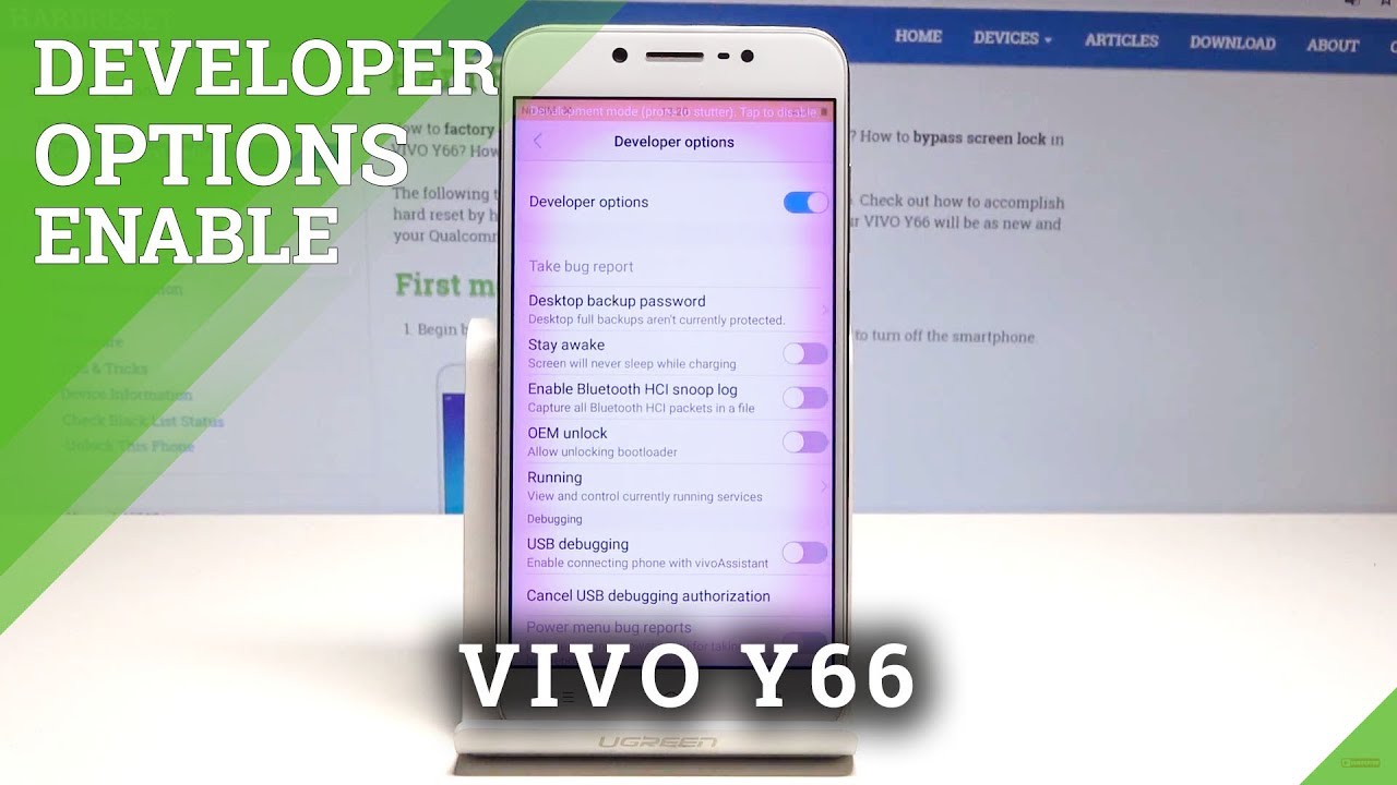 Developer Options in VIVO Y66 - OEM Unlock & USB Debugging - YouTube
