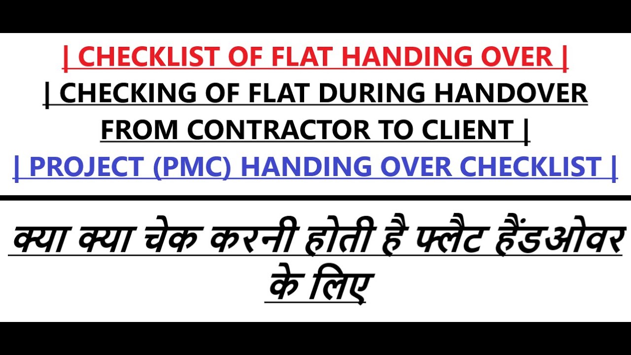 Client Handing Over Flat Checklist From Contractor | Civil Construction ...