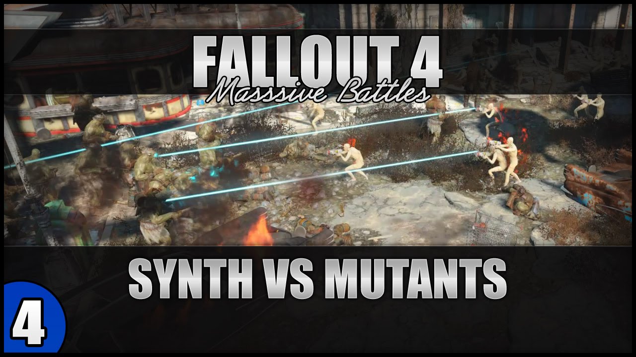 Fallout 4 Battles - 50 Synth VS 50 Super Mutants! - YouTube