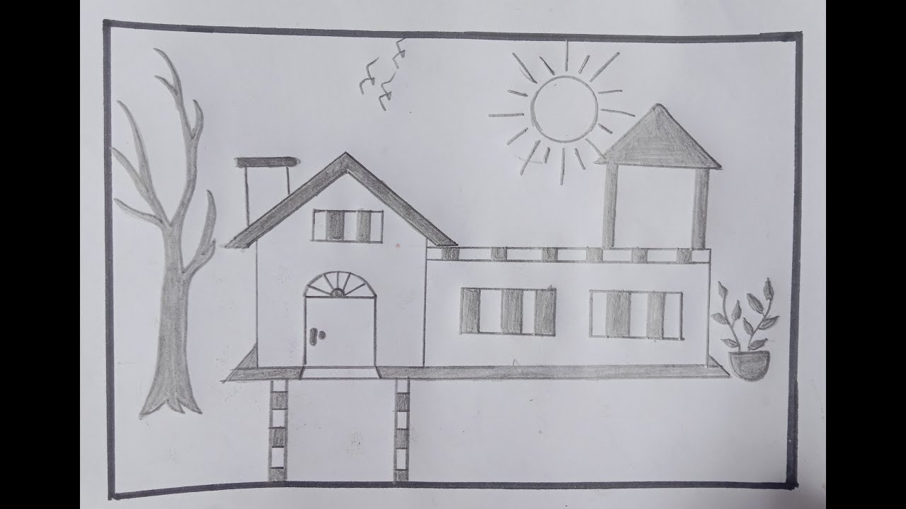 How to Draw a House Of Scenery ️Easy Drawing Tutorial ️My House Art ️ ️ ...