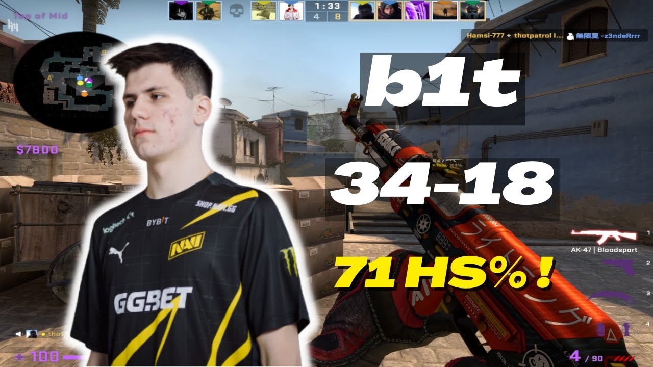 NaVi b1t 34K 71%HS POV (mirage) FACEIT Ranked | June 29, 2023 - YouTube