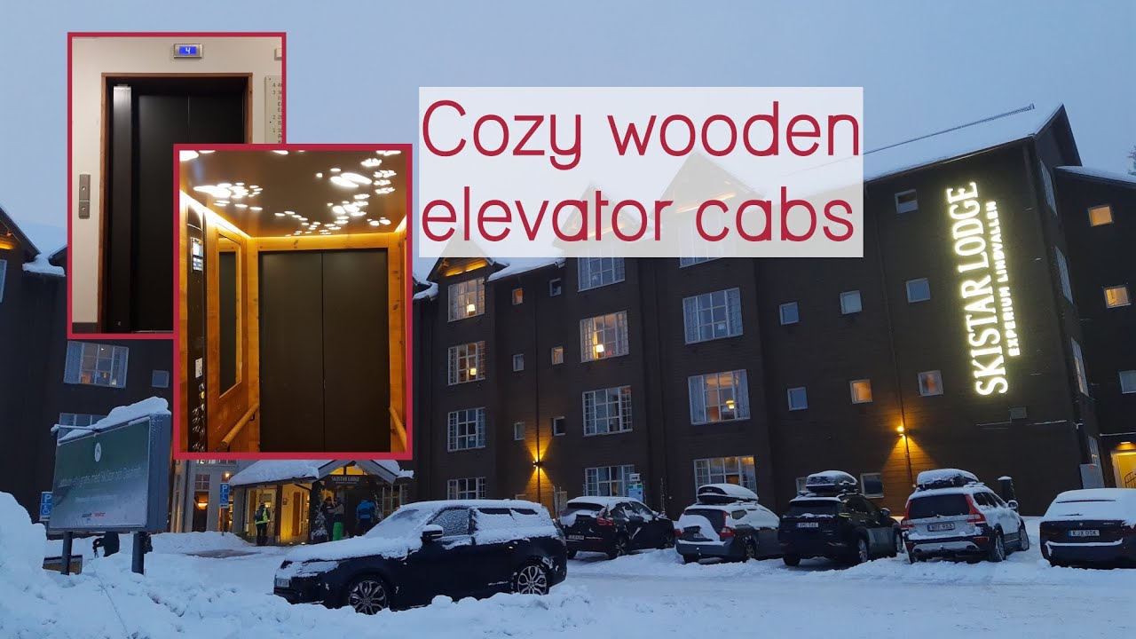 2003 OTIS Gen2 elevators with wooden cabs at Skistar Lodge Lindvallen ...