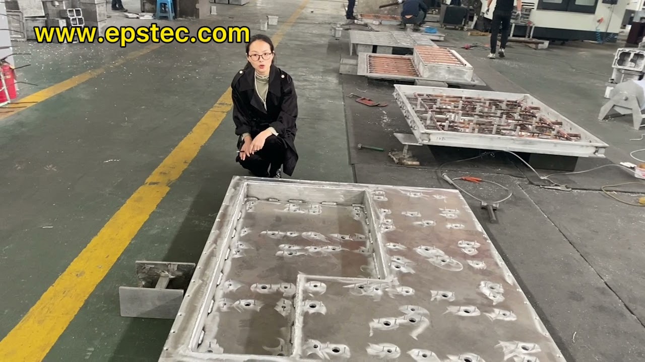 Back plate design for EPS mold with cover and box in the same mould ...