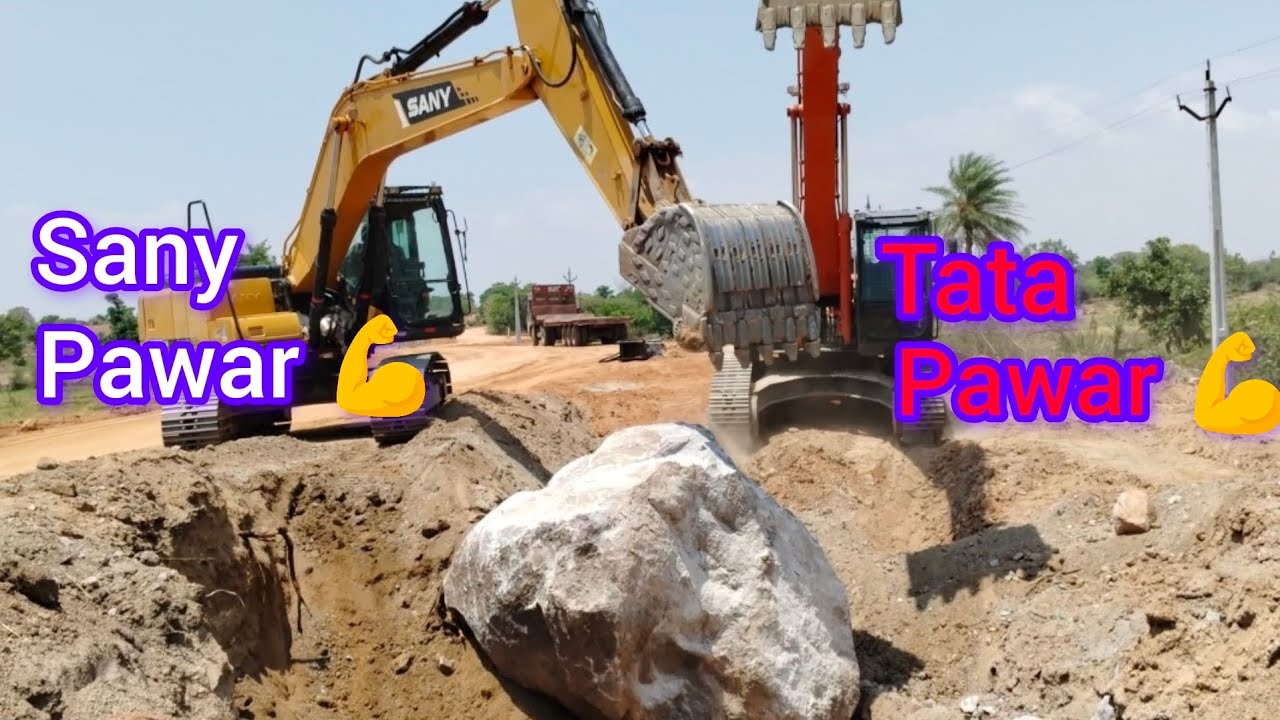 Sany machine And Tata Hitachi/Grader Op24 - YouTube