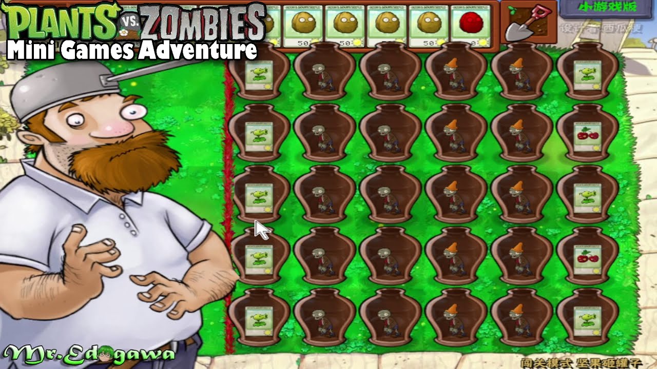 Plants Vs Zombies Mod Mini Games Adventure l Gameplay Day Level 1-1 to ...