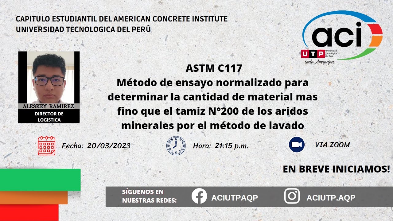 APRENDIENDO SOBRE LA NORMA ASTM C117 - METODO DE ENSAYO NORMALIZADO ...