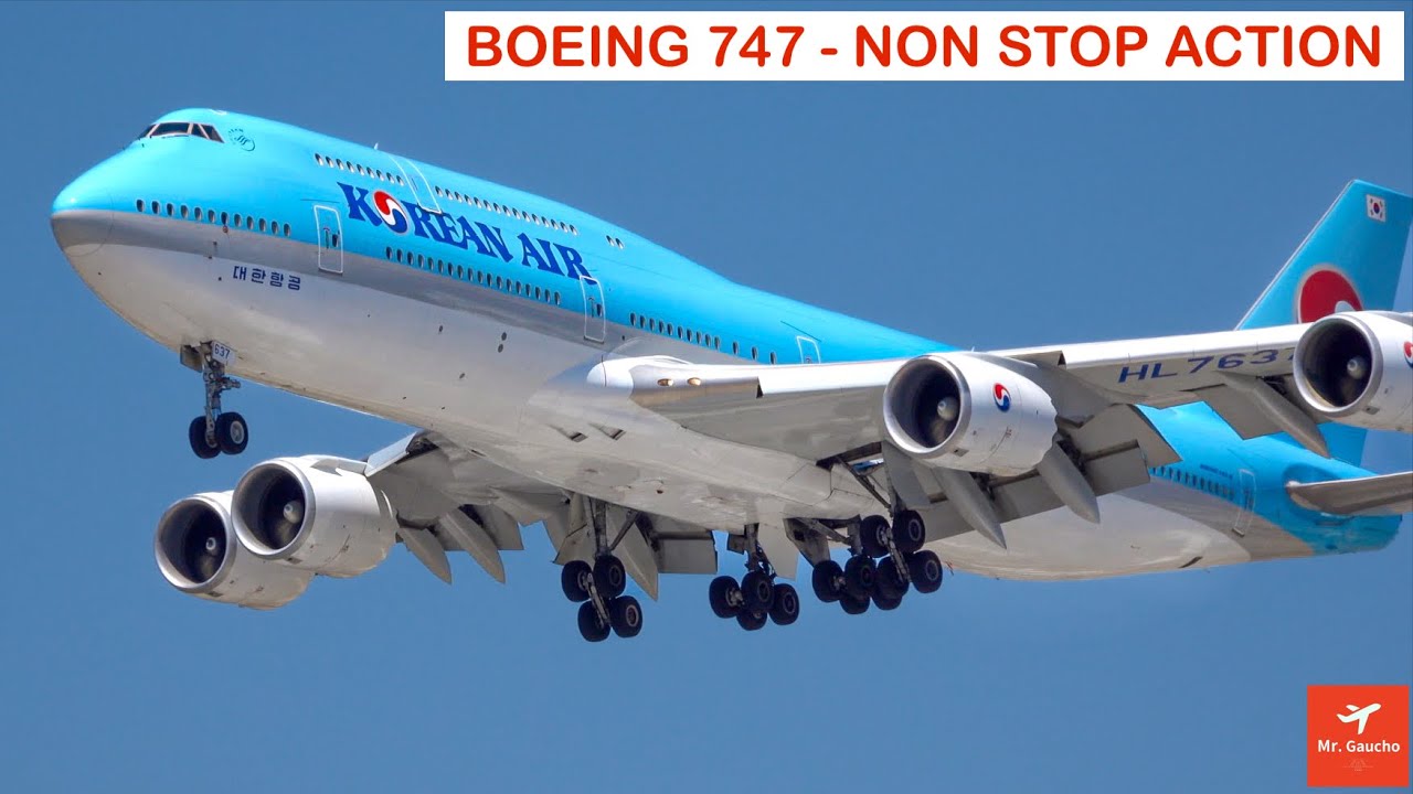 20 AMAZING Boeing 747 TAKE OFFS & LANDINGS from UP-CLOSE with ATC | LAX ...