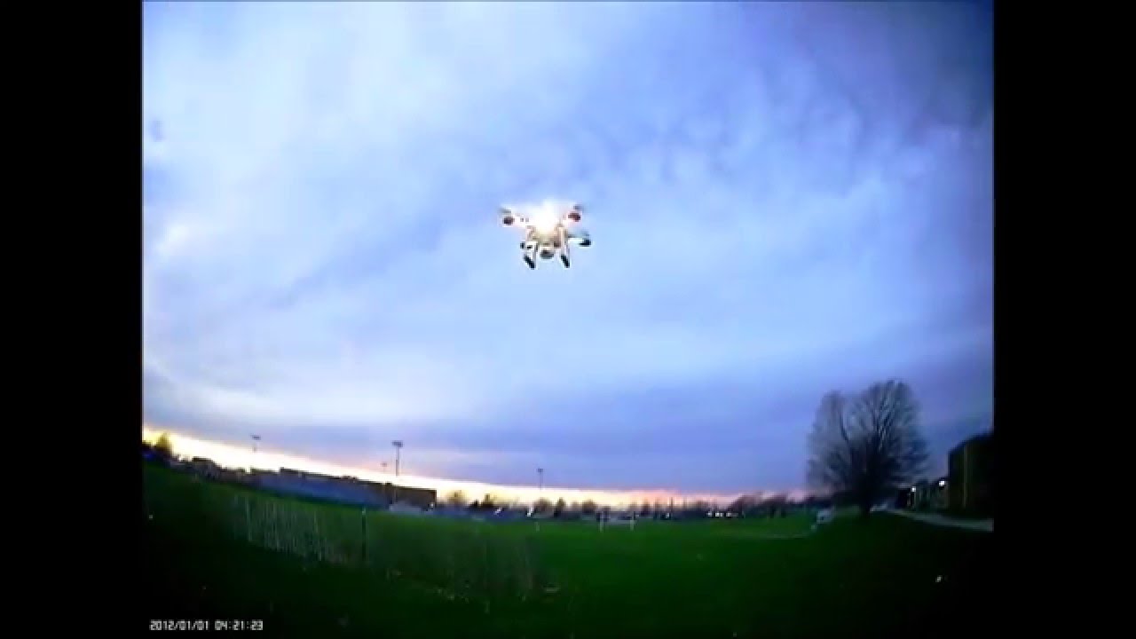 Drone UAV Headlight Spotlight Flight Demo DJI and Yuneec - YouTube