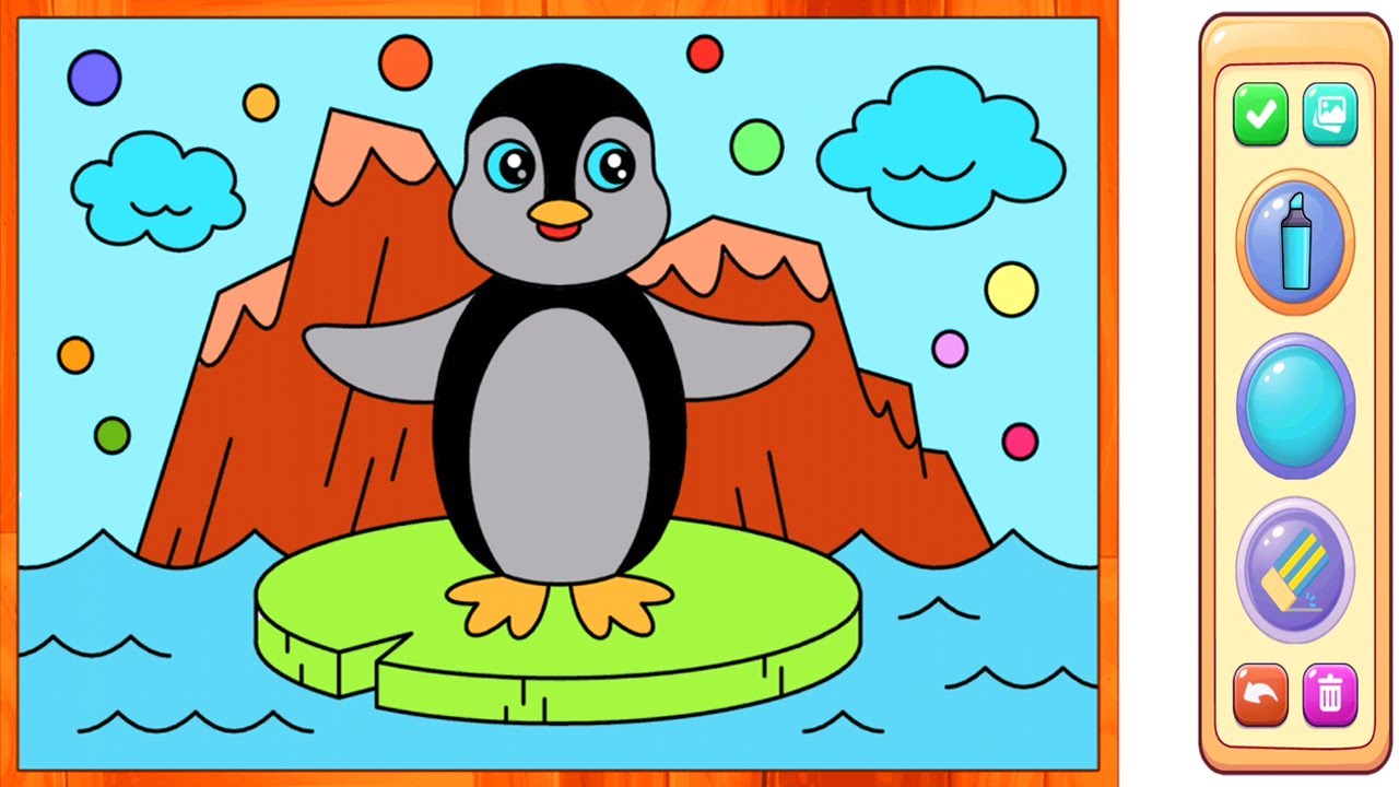Penguin Painting Drawing Game For Kids | Kids Game | Drawing Game ...