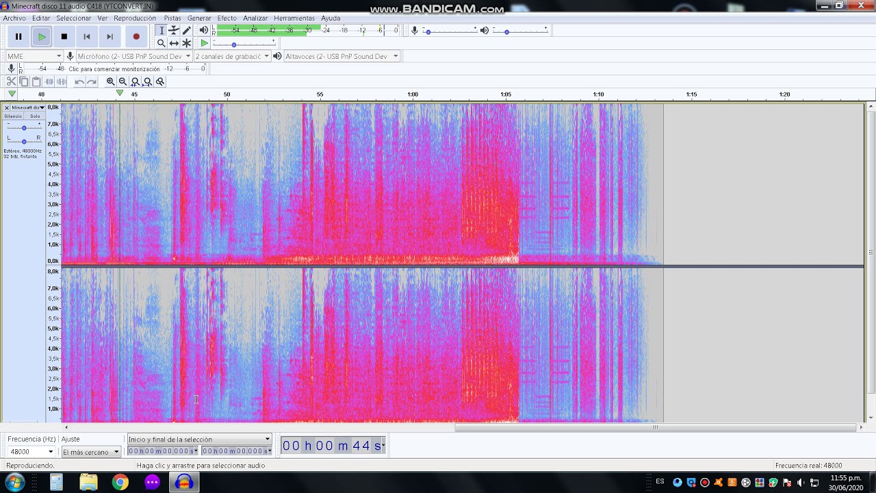 espectrograma del disco 11 minecraft - YouTube