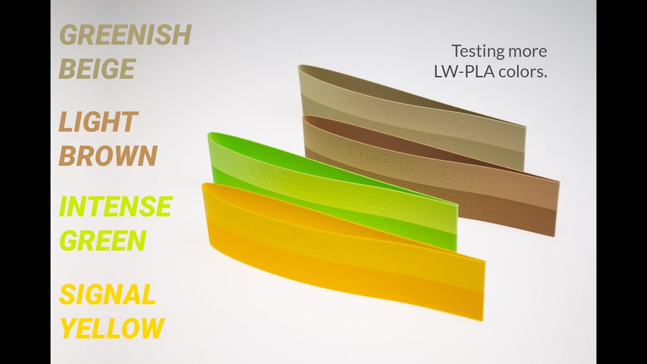 Testing new LW-PLA colors - YouTube