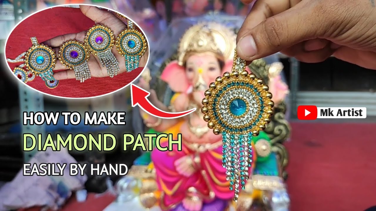 How to Make Diamond Patch Easily By Hand|Diamond Work Murti|#ganapti ...
